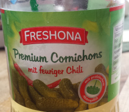Premium Cornichons mit feuriger Chili - Freshona - 160 g | Jeff's Finest